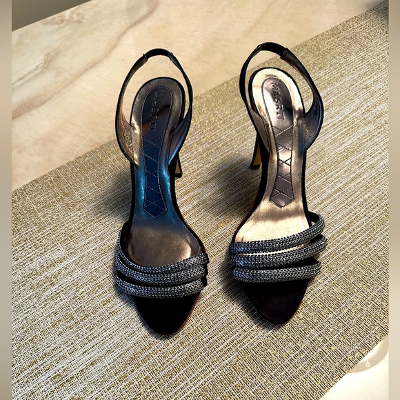 magrit | Shoes | Magrit Satin And Crystal Sandal Worn Twice | Poshmark